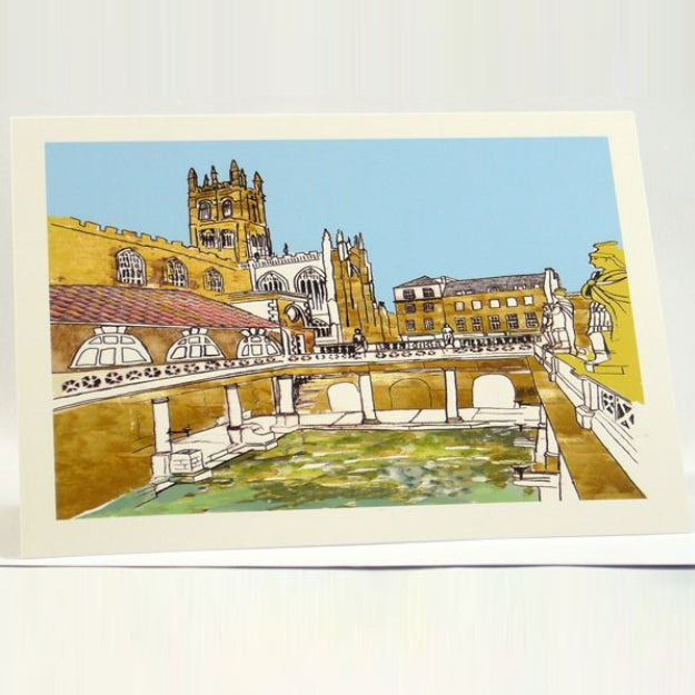 Bath Somerset Greetings Card featuring The Roman Baths, Bath Art Shop ...